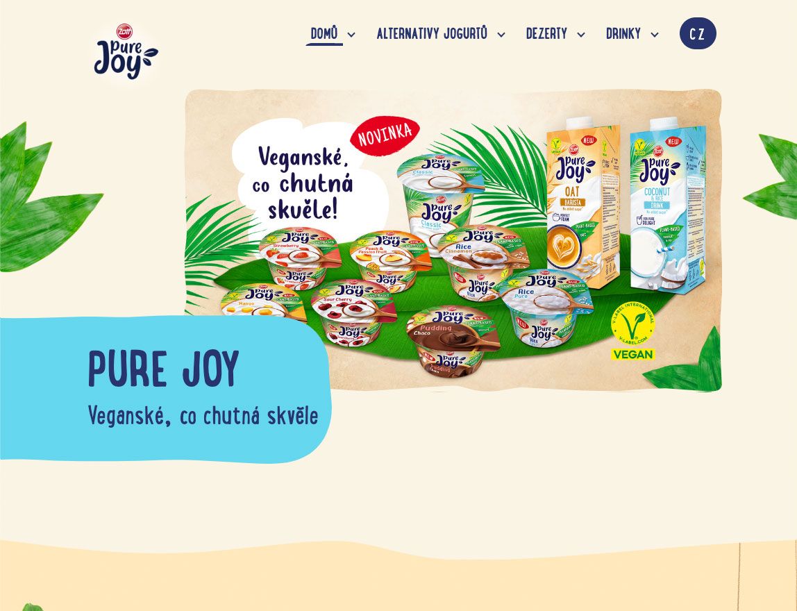 Webseiten-Launch für Zott Pure Joy - die vegane Marke von Zott