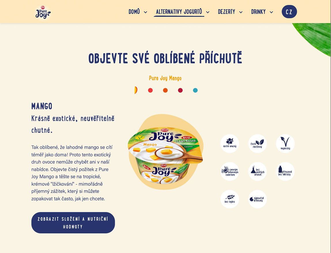 Webseiten-Launch für Zott Pure Joy - die vegane Marke von Zott